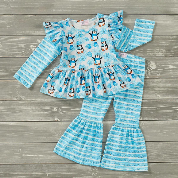 Pete + Lucy | Matching Sets | Pete Lucy Playful Penguins Winter Ruffle ...